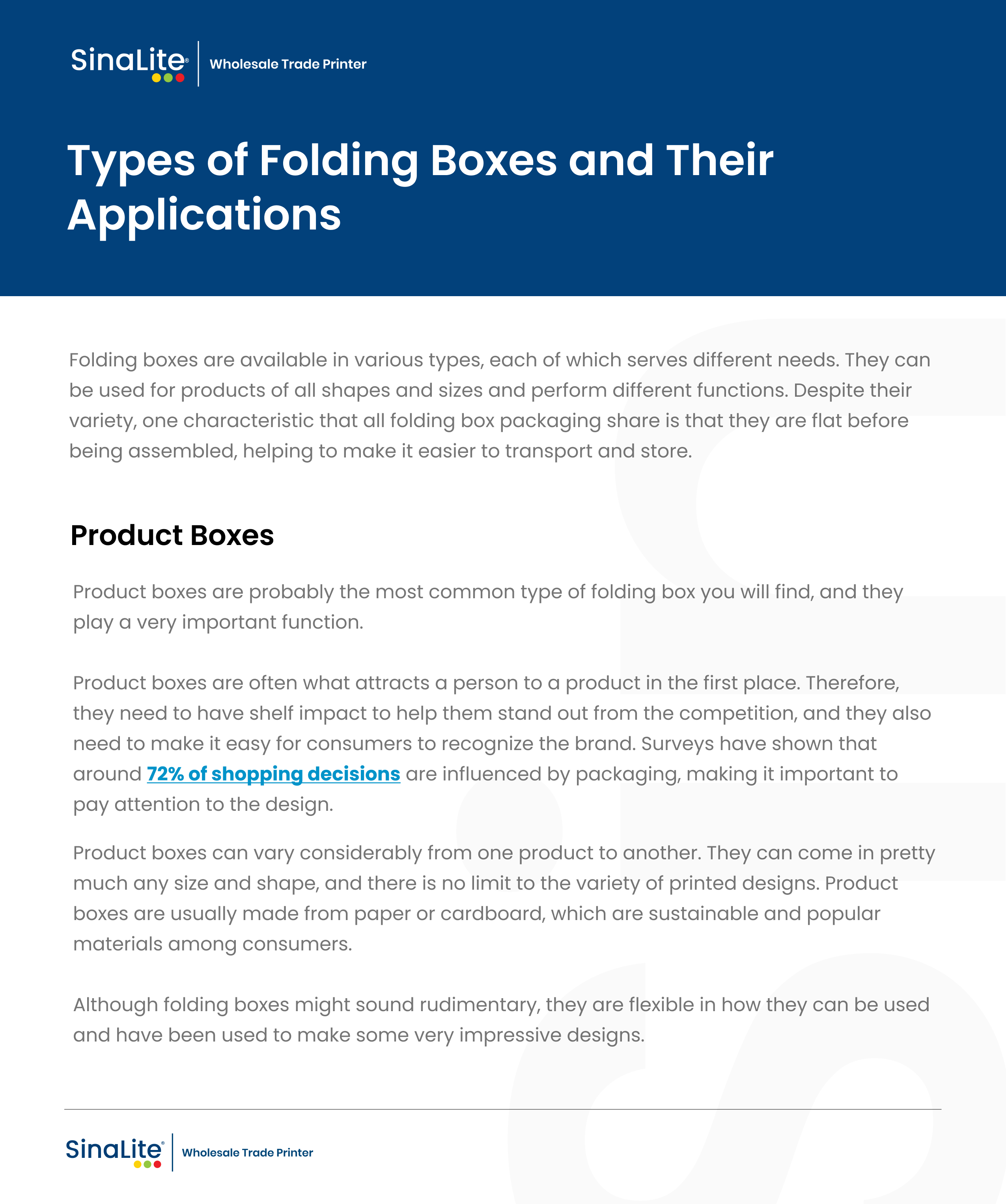 Boxes product | Sinalite Print